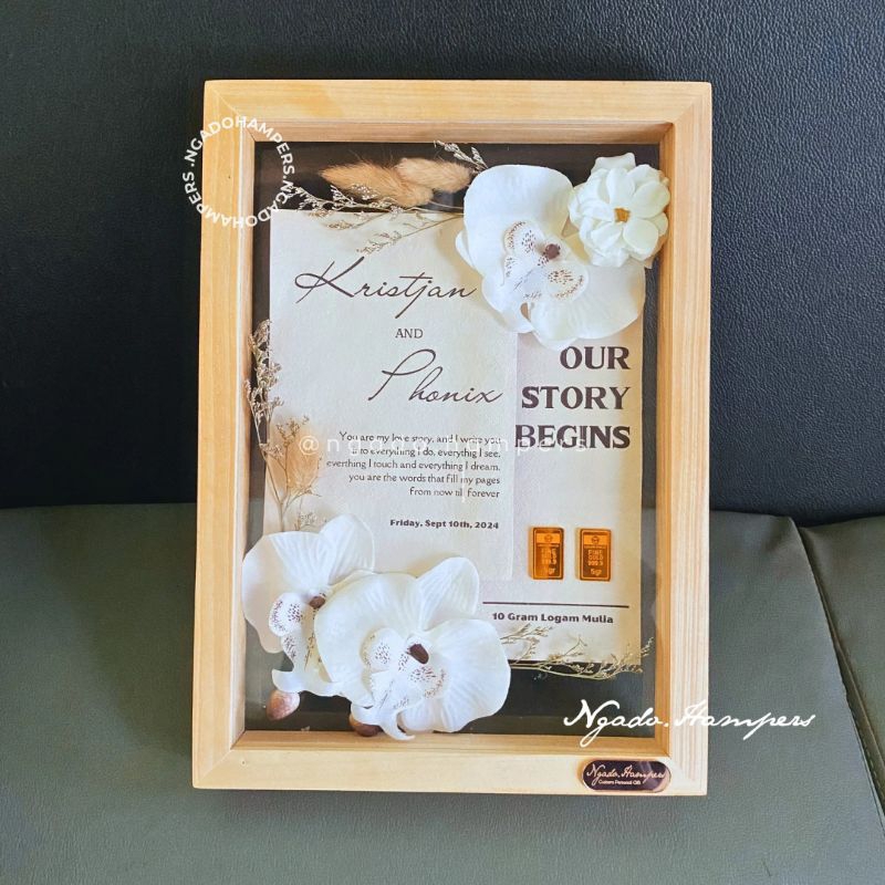 Jual Mahar Pernikahan Aesthetic | Mahar Double Akrilik | Bingkai Kayu ...