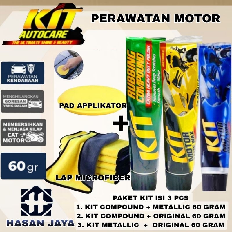 Jual PAKET Kit Compound 3Pcs - Kit Rubing Kompon 60gr + kit Metallic ...