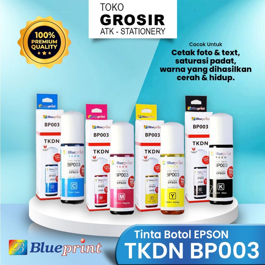 Jual TINTA BOTOL EPSON T 003 BLUEPRINT ORIGINAL 100% - L1110 / L1210 ...