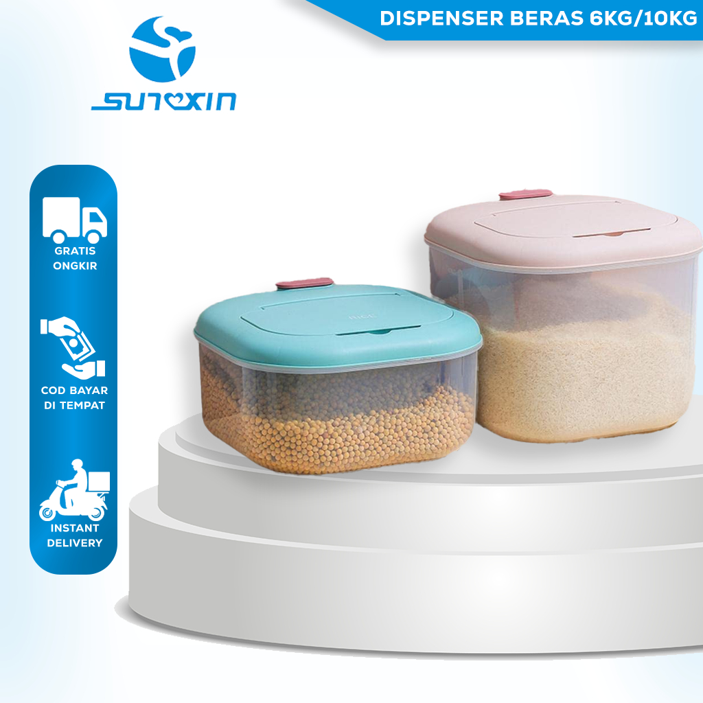 Jual SUNXIN Tempat Makan Kucing 337/338/Dispenser Beras 6KG/10KG /Rice Box Tempat Penyimpanan ...
