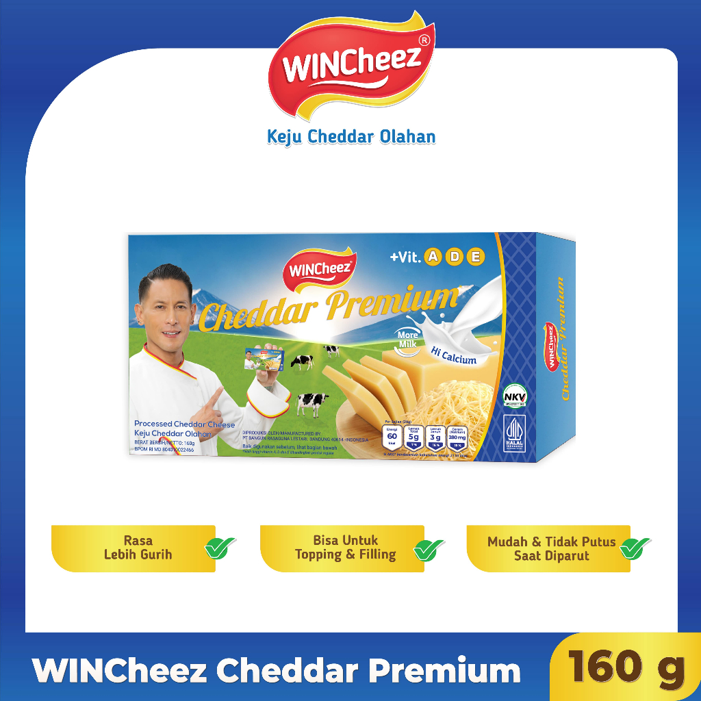 Jual WINCheez Keju Cheddar Premium 160 Gram | Shopee Indonesia