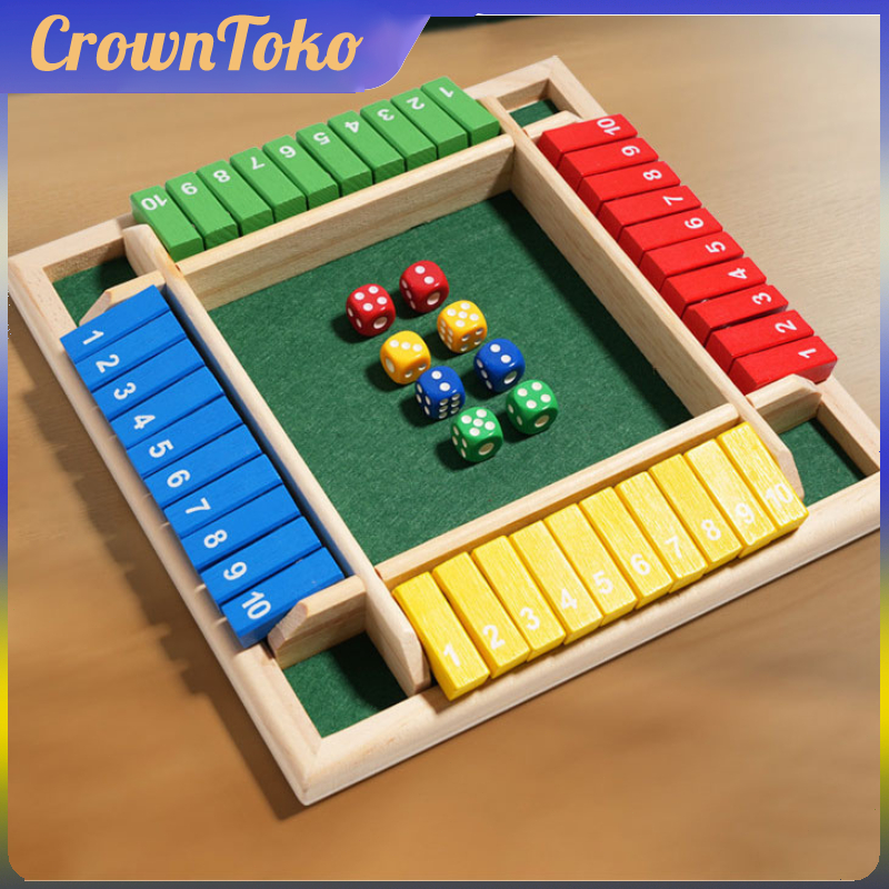 Jual 4 Sisi 1-10 Mainan Board Game Dadu Shut the Box Angka Untuk Kayu ...
