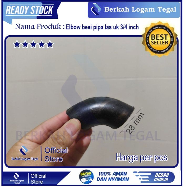 Jual Elbow besi pipa las 3/4 inch elbo Lbow keni knee pipa las ...