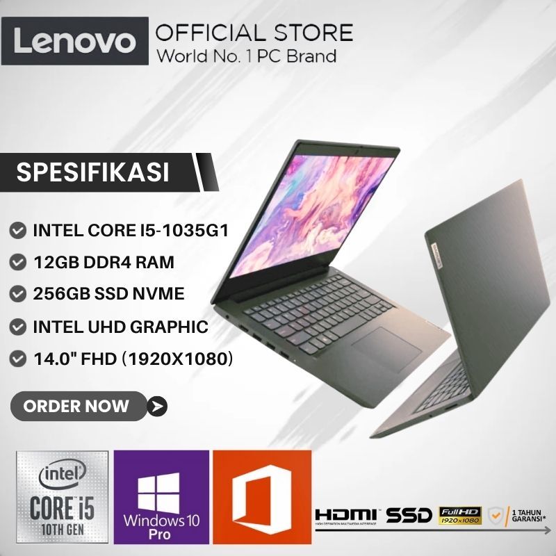 Jual Lenovo V14 - IIL Core i5-1035G1 12GB Ram 256GB Ssd Intel UHD 14.0 FHD Windows 10 Pro ...