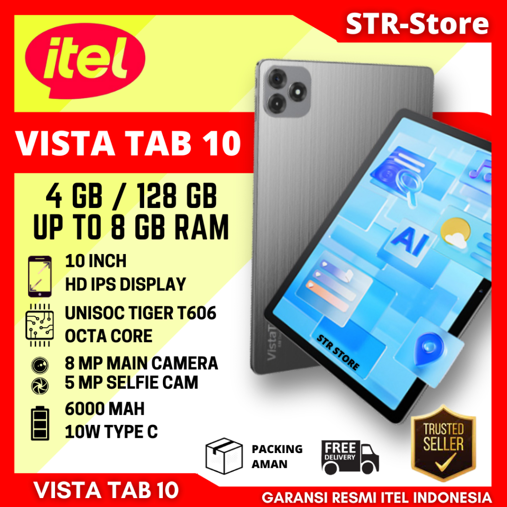 Jual ITEL VISTA TAB 10 4/128 GB GARANSI RESMI IPED VISTA ONE 4/128 GB ...