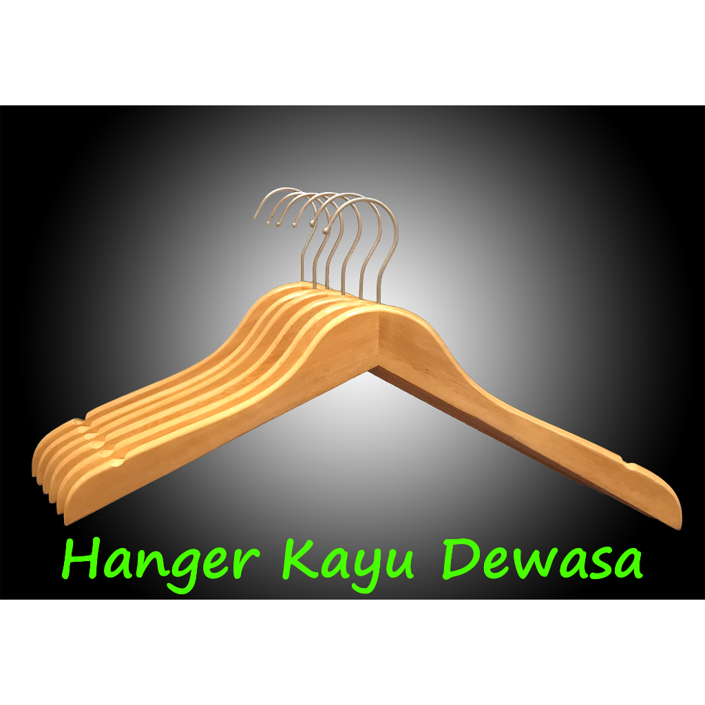 Jual Hanger Kayu Natural Dewasa | Shopee Indonesia