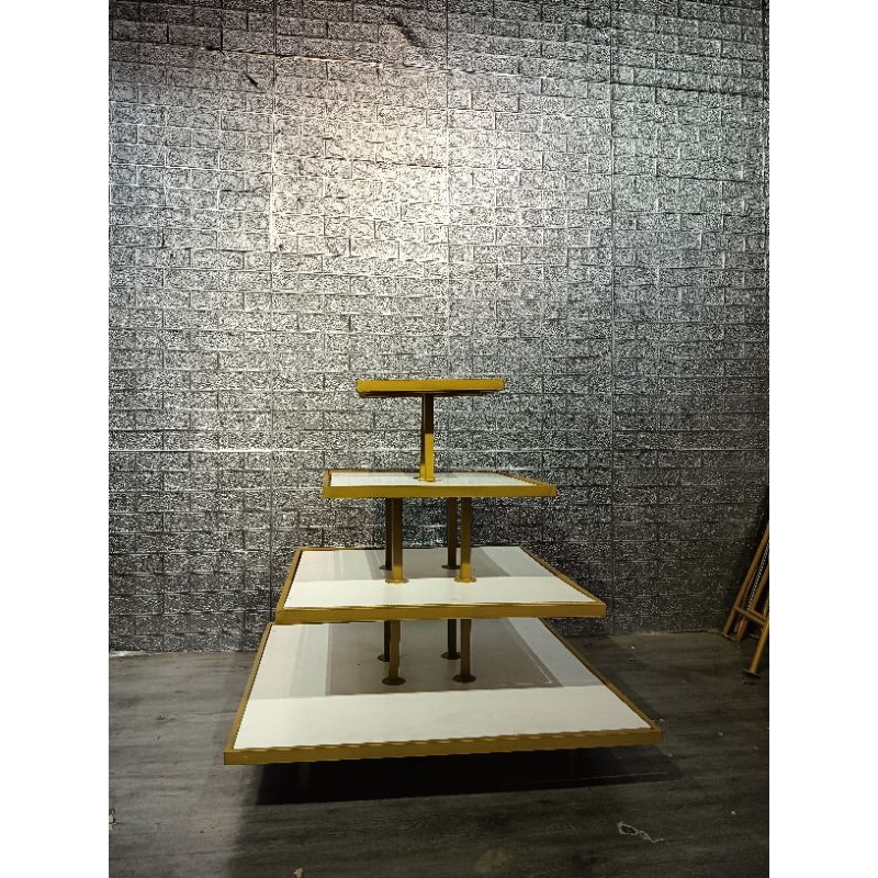 Jual display rak susun// rak susun terbaru// rak susun warna gold ...