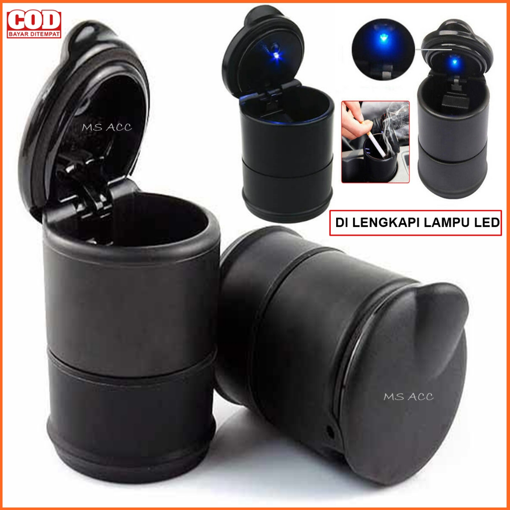 Jual Asbak Mobil LED Otomatis Portable Bahan Plastik Tebal Dengan Tutup ...