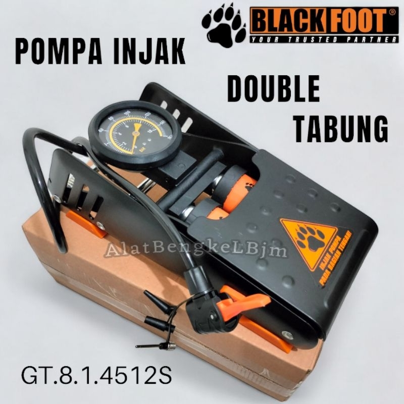 Jual POMPA INJAK "BLACKFOOT" 2 TABUNG ||POMPA DOUBLE TABUNG 160 PSI ...