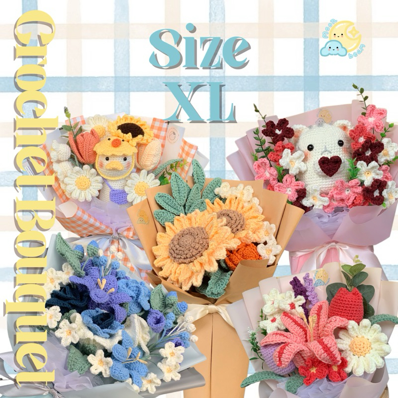 Jual BUKET BUNGA RAJUT XL / Crochet Bouquet XL by Moon Beam | Shopee ...