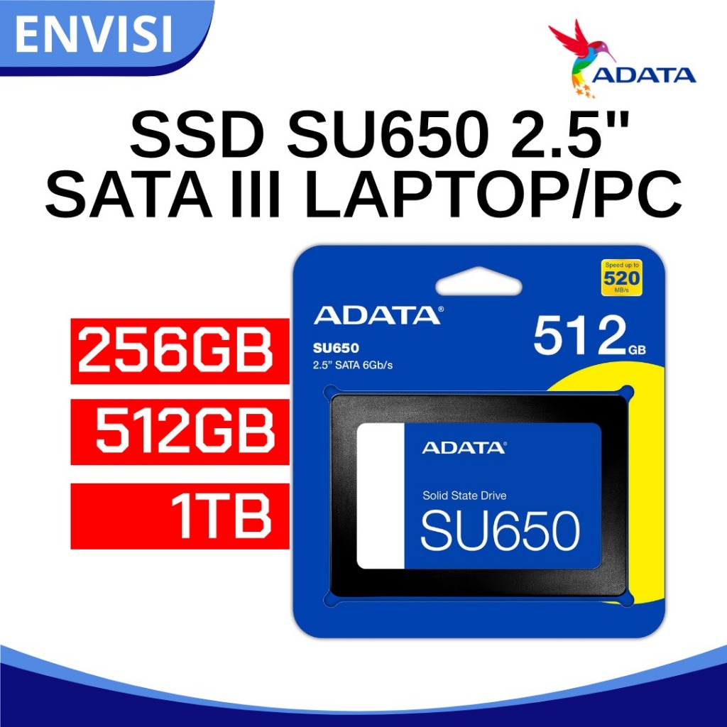 Jual Ssd Adata SU650 2.5" SATA III 256gb 512gb 1tb 2tb Laptop PC ...