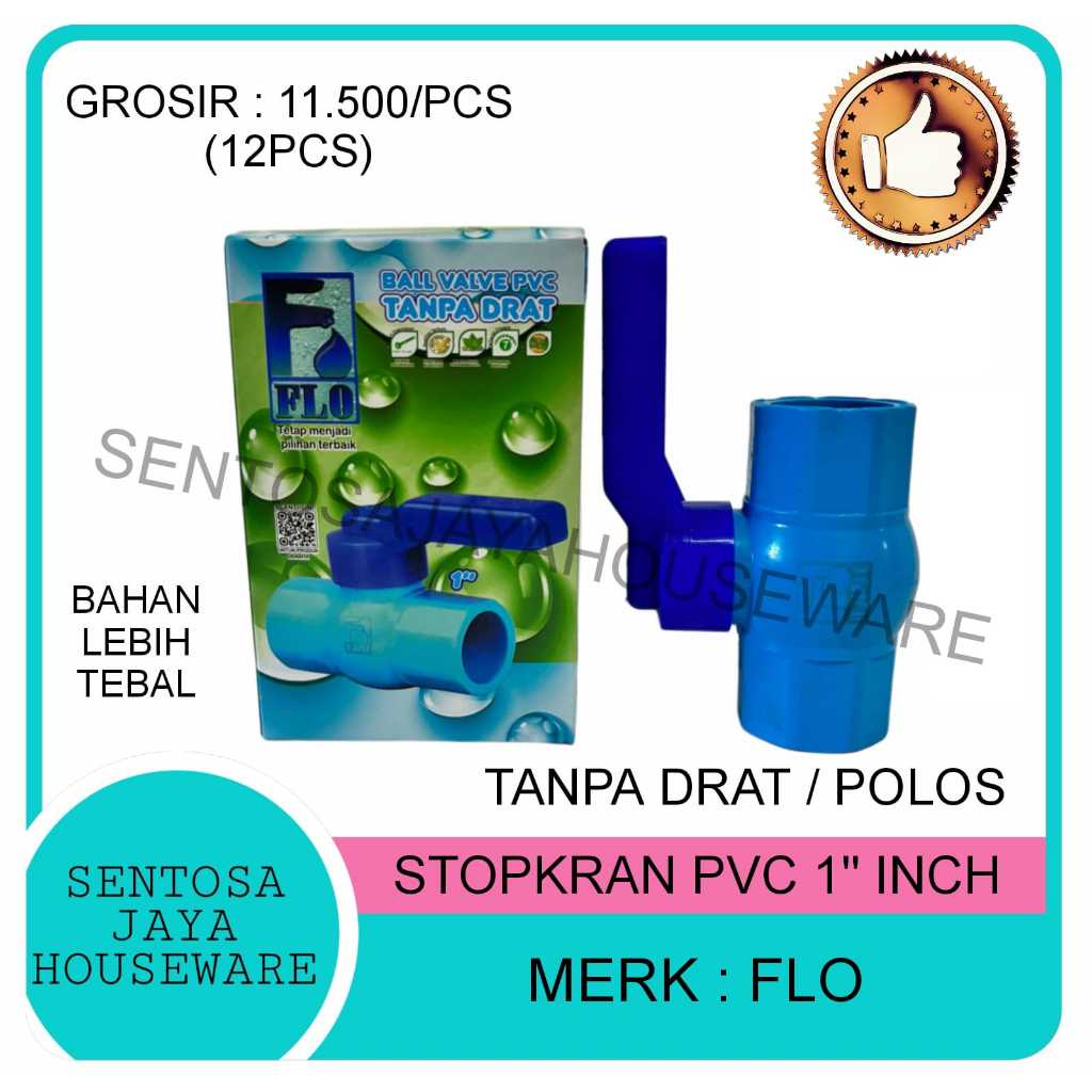 Jual STOPKRAN PVC 1" INCH / BALL VALVE PVC 1" INCH | Shopee Indonesia