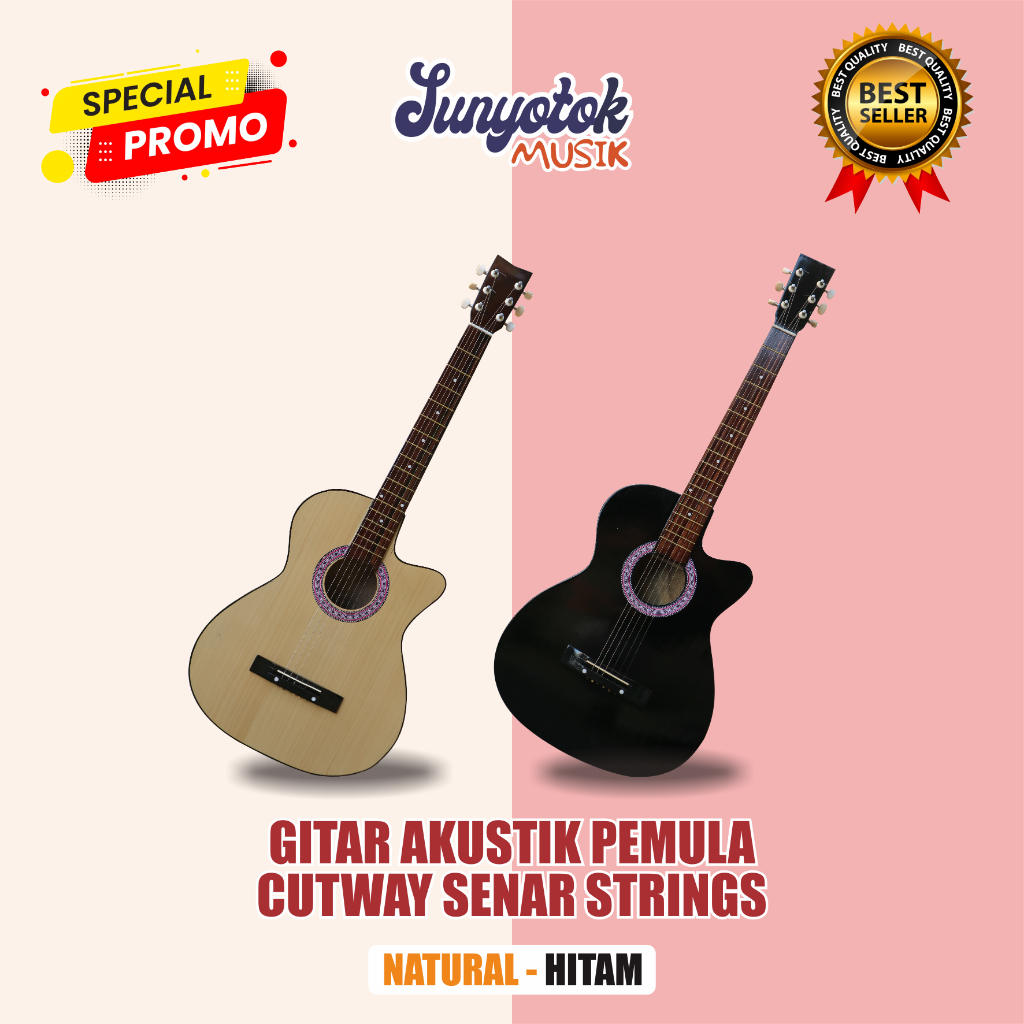 Jual GITAR AKUSTIK PEMULA CUTWAY SENAR STRINGS ISTIMEWA | Shopee Indonesia