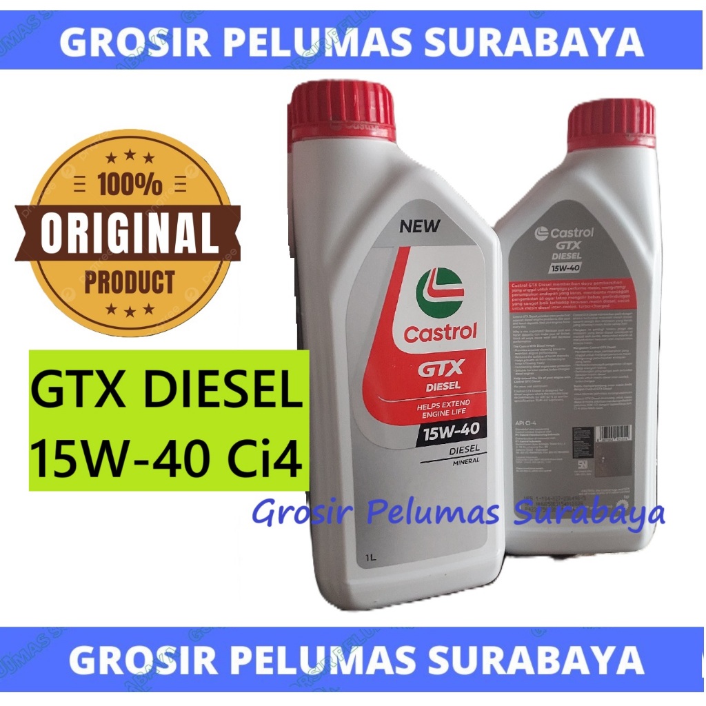 Jual Original Castrol GTX Diesel 15w/40 15w-40 botol 1 Liter 1ltr Oli ...