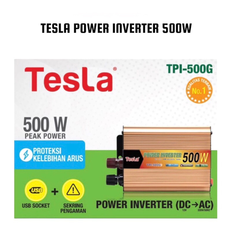 Jual Power inverter Tesla 500 Watt DC 12V To AC 220VAC TPI - 500 G ...