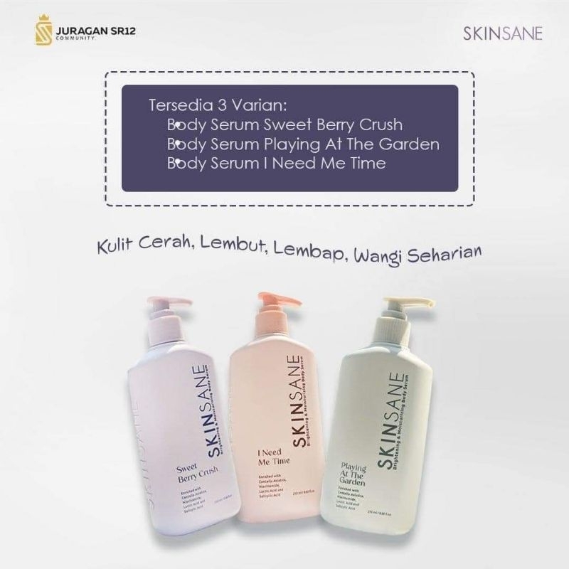 Jual BODY SERUM SKINSANE BY SR12 // Body serum Pemutih dan Pencerah ...