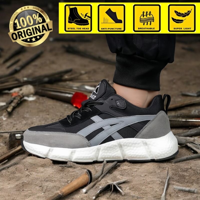 Jual Sepatu Safety Pria Sneaker Jepang V2 Sport Ujung Besi Anti Smash ...