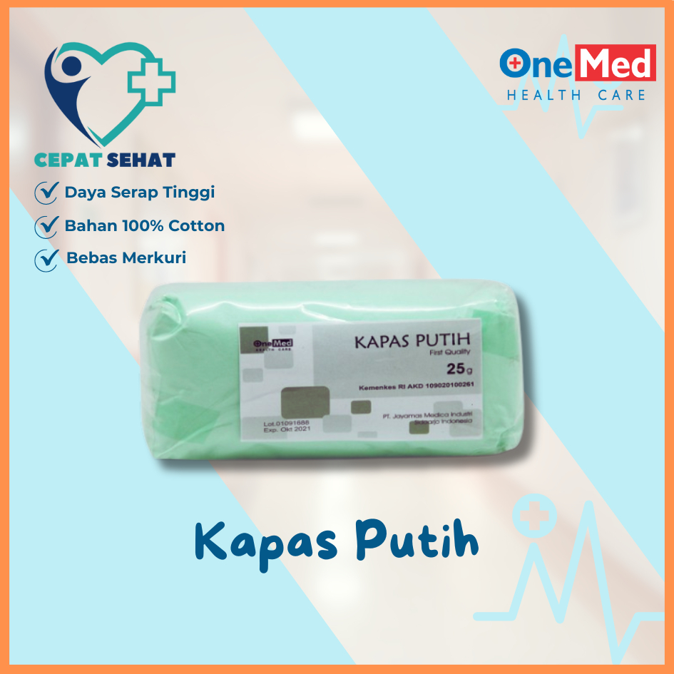 Jual Kapas Putih Pembalut OneMed 25gram | Shopee Indonesia