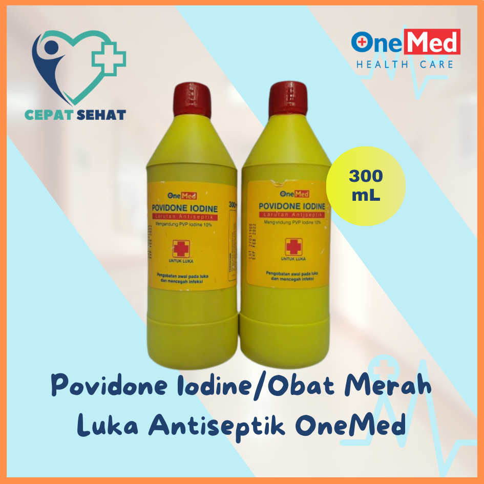 Jual Povidone iodine Onemed obat merah kemasan botol 300ml | Shopee ...