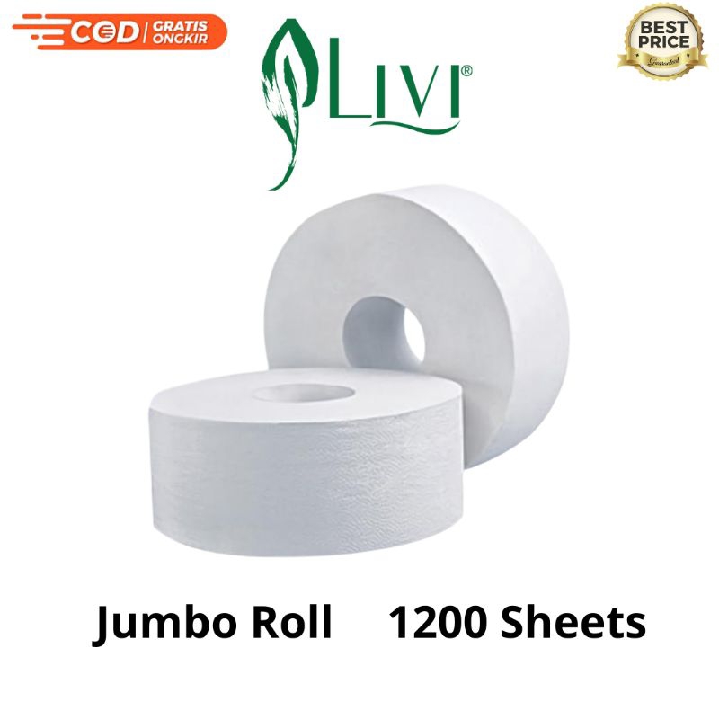 Jual Tisu Tissue Livi Jumbo Roll 1200 Sheets / 2 Ply / Tissue Toilet Roll / Tissue Gulung ...