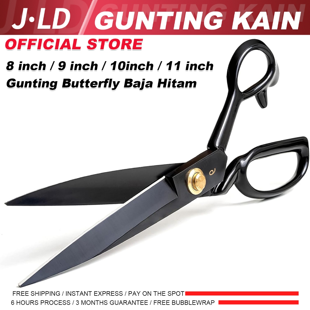 Jual JLD Gunting Bahan Kain Butterfly Baja Hitam 8-11'' Gunting Potong ...