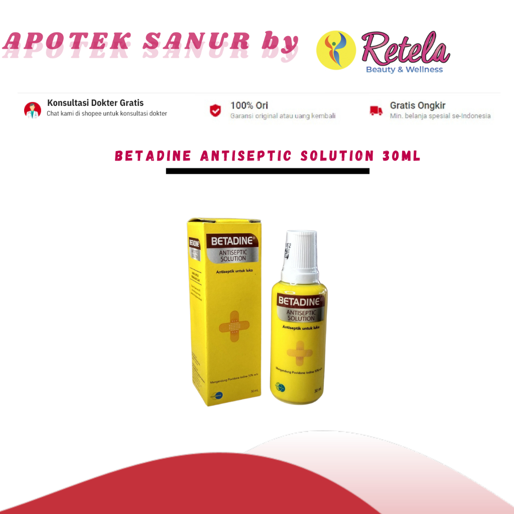 Jual Betadine Antiseptic Solution 30ML | Shopee Indonesia