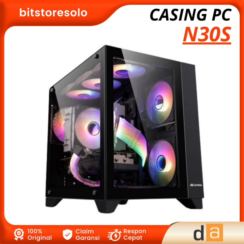 Jual Casing PC Digital Alliance N30S Middle Tower Tempered Glass M-ATX ...