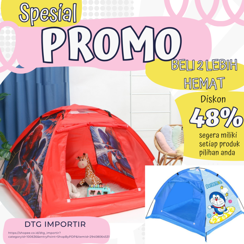 Jual PROMO PAKET !!! Tenda Anak Tenda Mainan Anak Karakter Anak Cowok ...