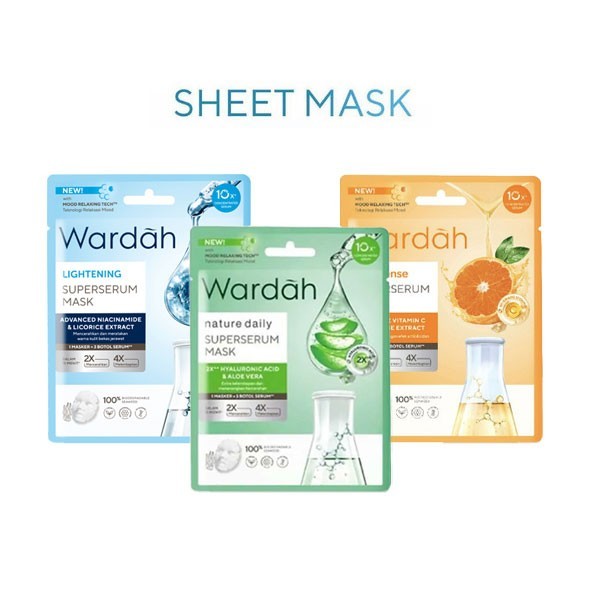 Jual Wardah Super Serum Sheet Mask Series 20 ml - Superserum Mask (ALOE ...