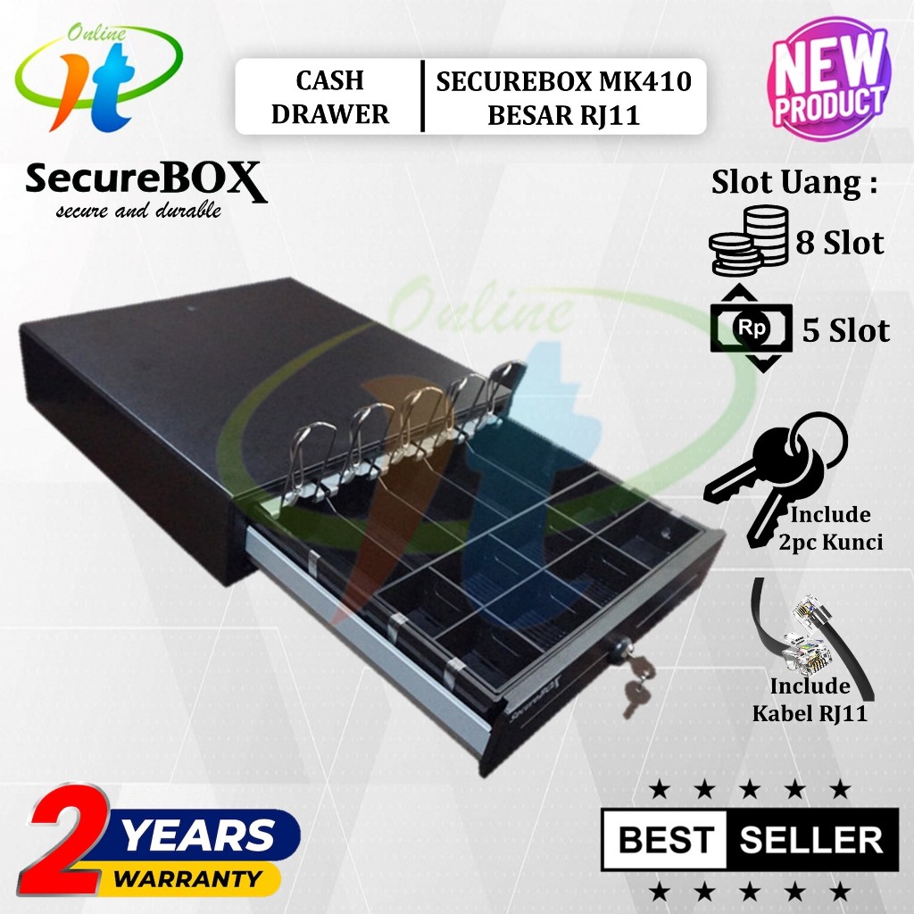 Jual Securebox MK410 RJ11 Cash Drawer Besar MK-410 MK 410 5K8C Box Laci Uang Kasir Besar Buka ...