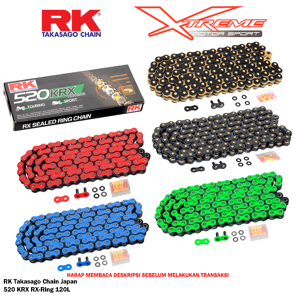 Jual Rantai RK Chain 520 KRX RX-Ring 120L Ninja 250 ER6 Z250 R25 MT25 ...