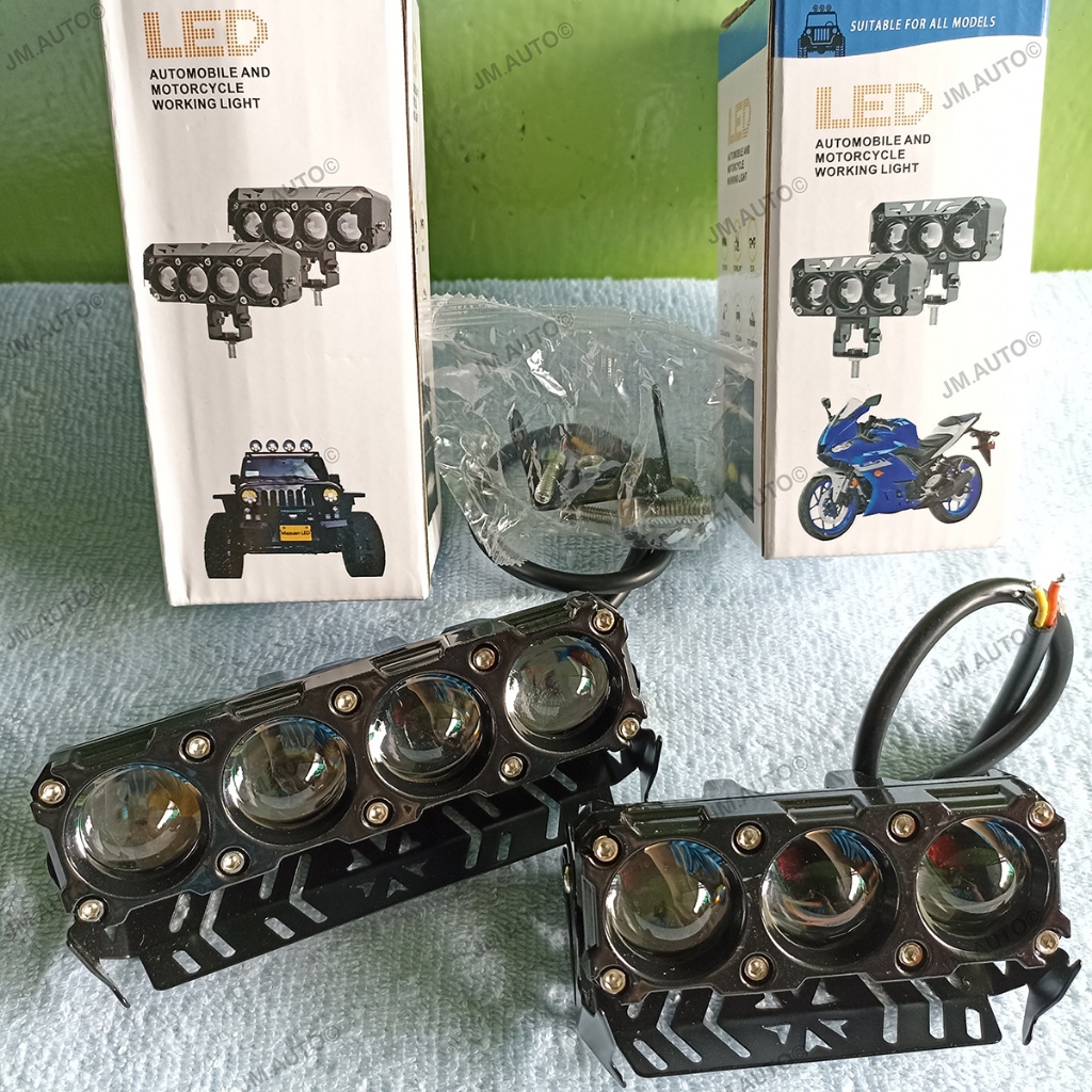 Jual Lampu Sorot LED Mini 3 mata 4 mata lampu tembak 2 warna putih ...