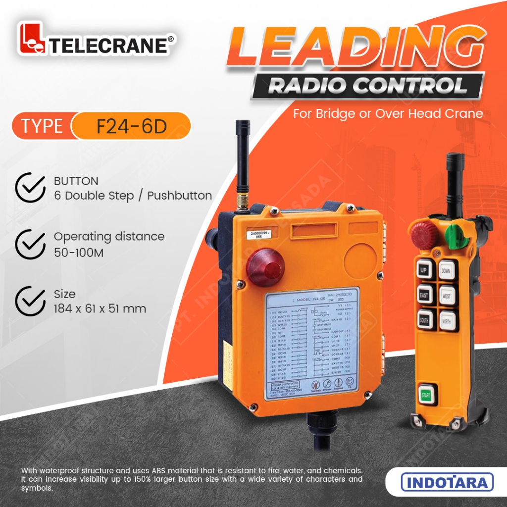 Jual Telecrane Remote Controller F24-6D Double Speed | Shopee Indonesia
