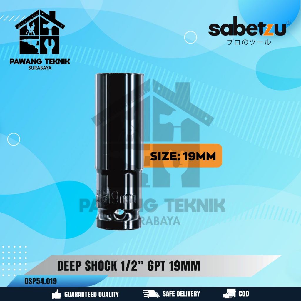 Jual Sabetzu Mata Deep Impact Socket 1/2" 6PT 19mm Satuan - Mata Shock ...