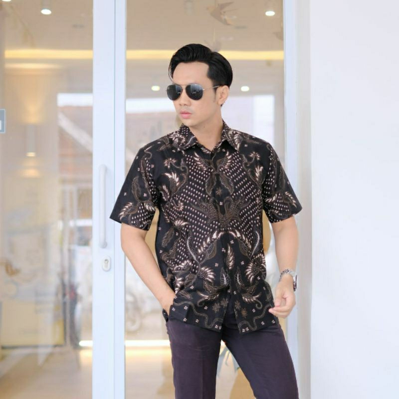Jual KEMEJA BATIK PEKSI HITAM | Shopee Indonesia