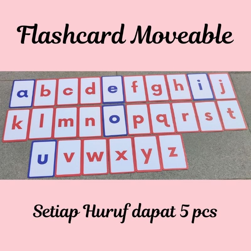 Jual Flashcards Moveable Huruf Montessori 130pcs - Mainan Flash card ...