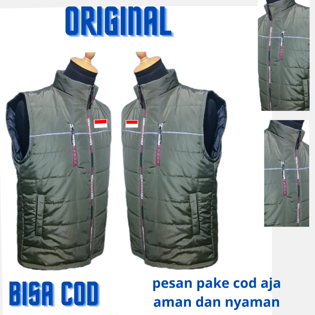 Jual Rompi pria / rompi pria logo merah putih / Bisa COD - Anti Kusut ...