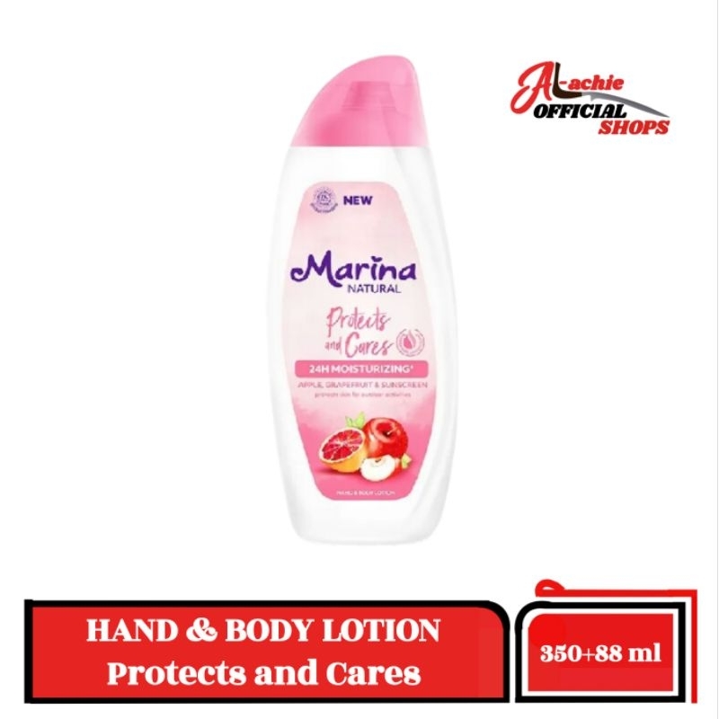 Jual Marina Hand Body Lotion Natural Protects And Cares 350+88ml ...