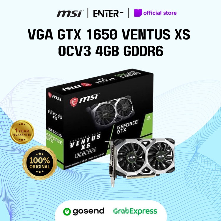 Jual VGA MSI GTX 1650 Ventus XS OCV3 4GB GDDR6 | Shopee Indonesia