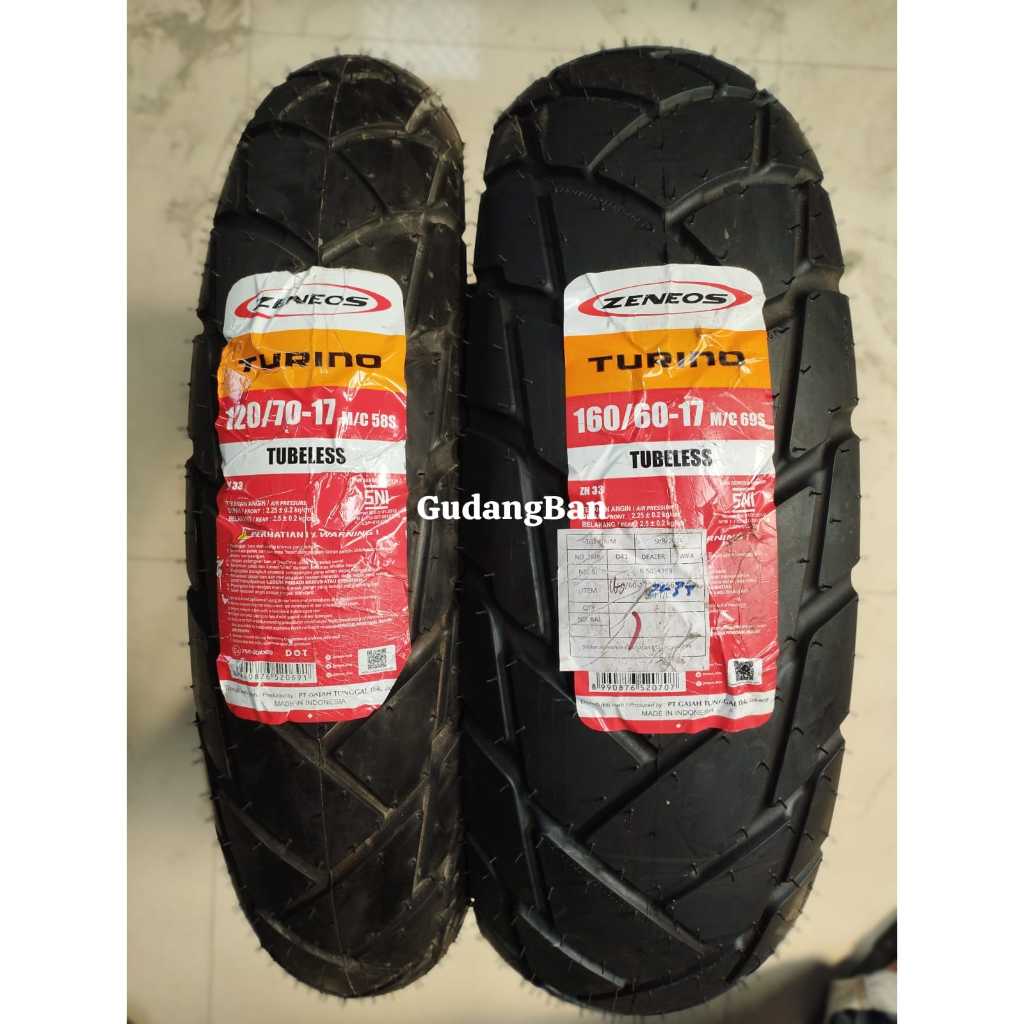 Jual ( PAKET 2 BAN ) TURINO 120 70 17 dan 160 60 17 Zeneos ZN33 Ban ...