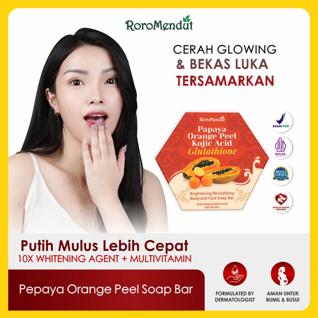 Jual 𝐑𝐎𝐑𝐎 𝐌𝐄𝐍𝐃𝐔𝐓 Glutathione Papaya Orange Peel Kojic Acid Brightening ...