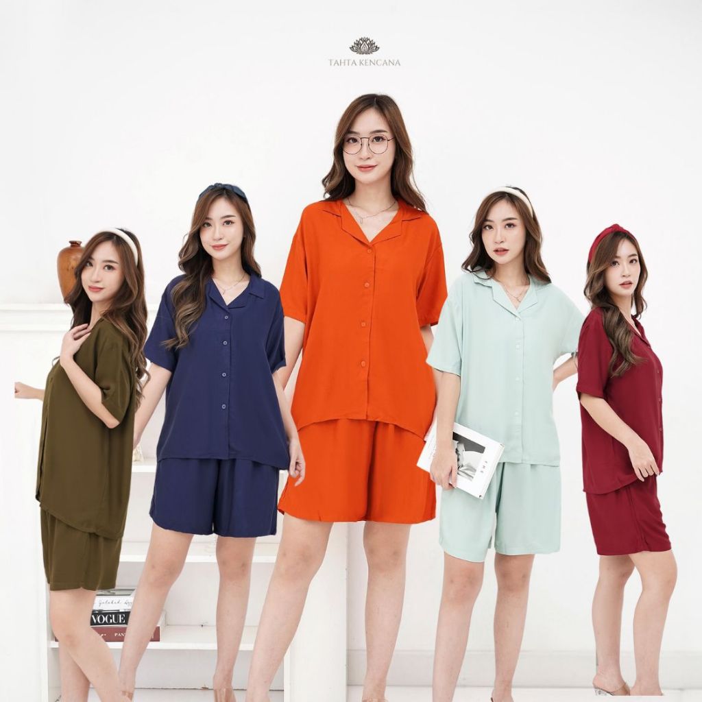 Jual Tahta Kencana - Breecia Setelan Baju Tidur Celana Pendek | Piyama ...