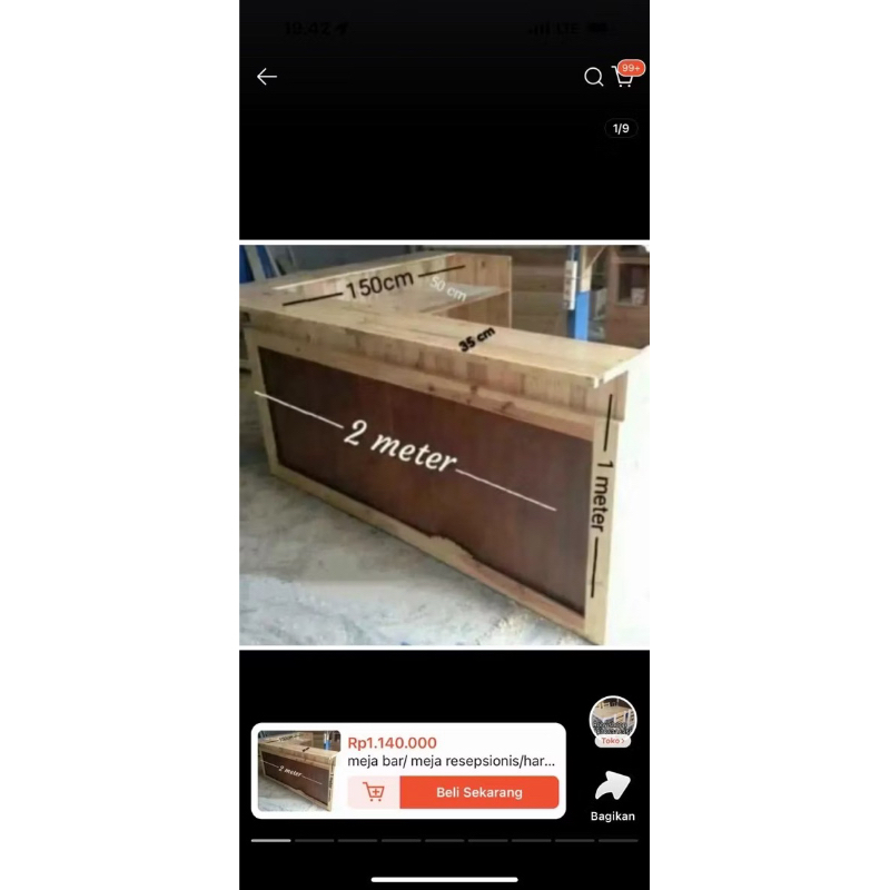 Jual Meja Bar Letter L 200x150cm | Shopee Indonesia
