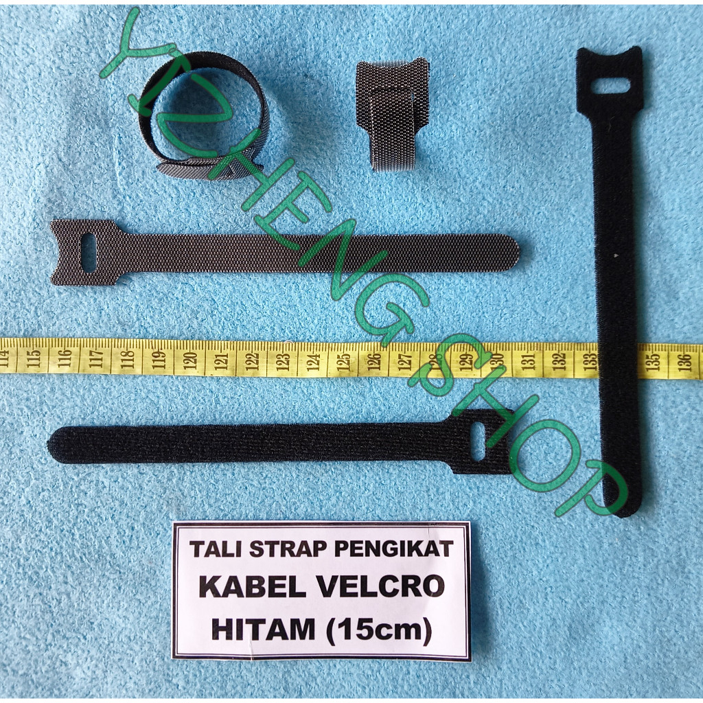 Jual TALI STRAP PENGIKAT KABEL VELCRO HITAM 15CM | Shopee Indonesia