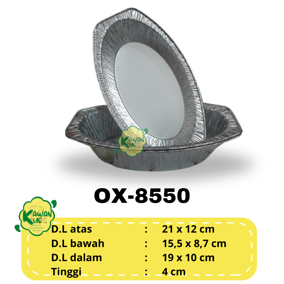 Jual ALUMUNIUM FOIL TRAY OX - 8550 / ALU TRAY ISI 5 PC | Shopee Indonesia