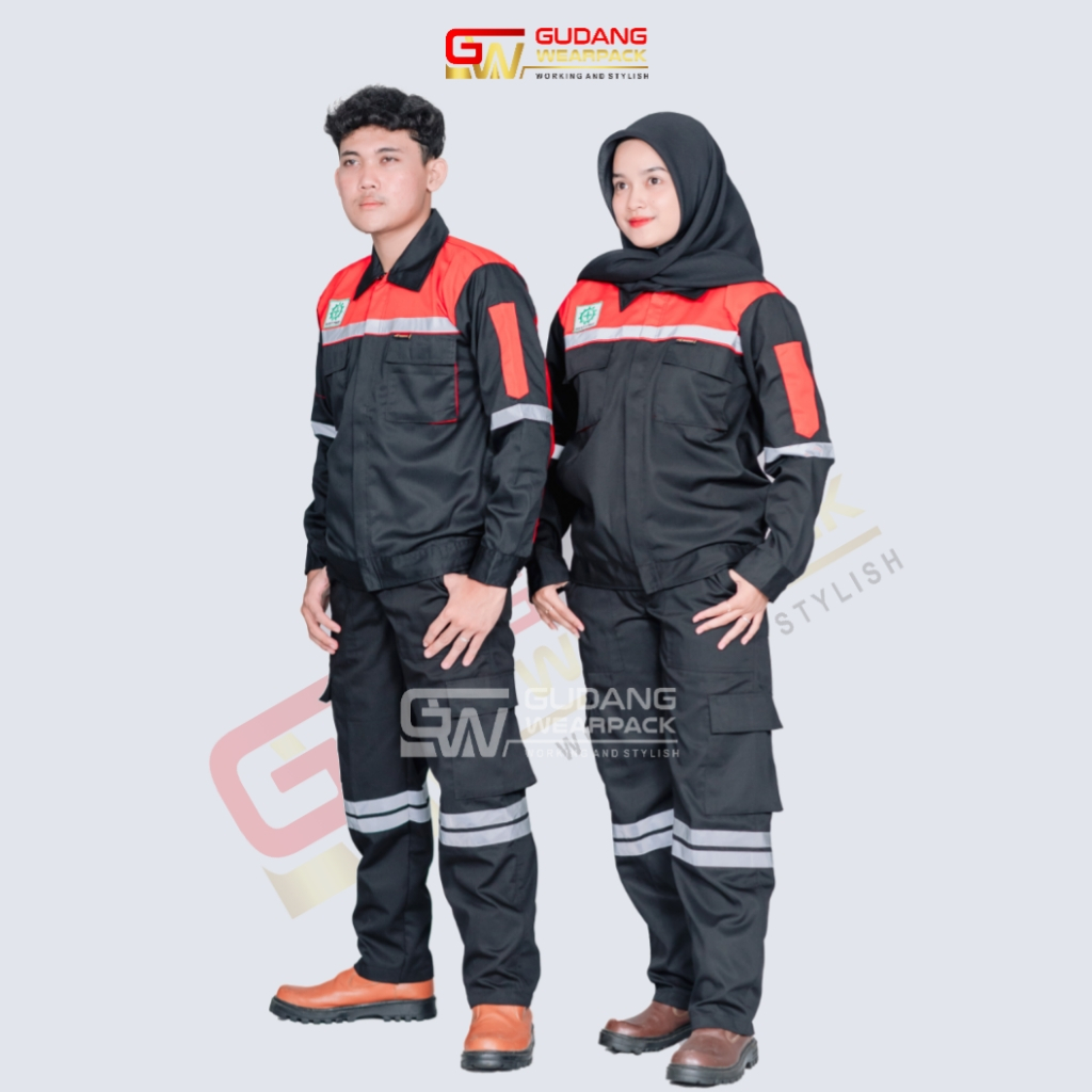 Jual WEARPACK SETELAN Wearpack HITAM-MERAH\lengan panjang\sleting ...