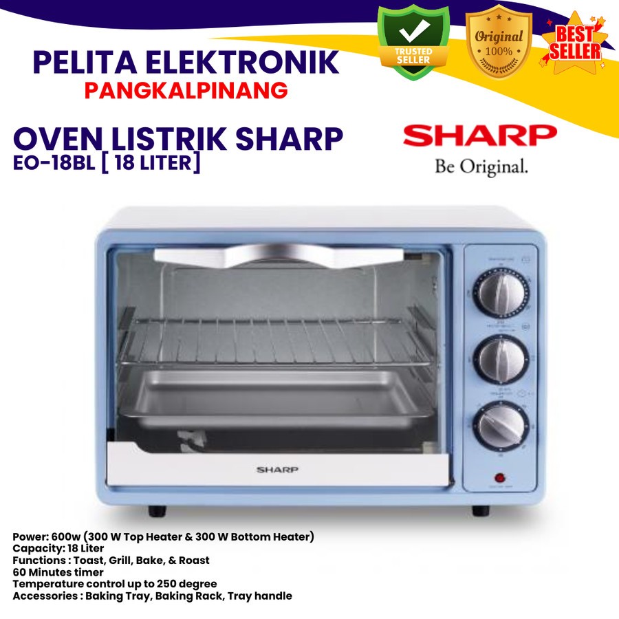 Jual Sharp Oven Listrik 18 Liter EO-18BL Garansi Resmi | Shopee Indonesia