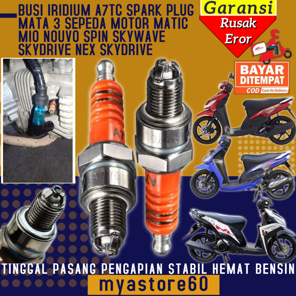 Jual BUSI RACING IRIDIUM A7TC BISA UNTUK SEPEDA MOTOR MATIC MIO SPORTY MIO SMILE MIO J MIO M3 ...