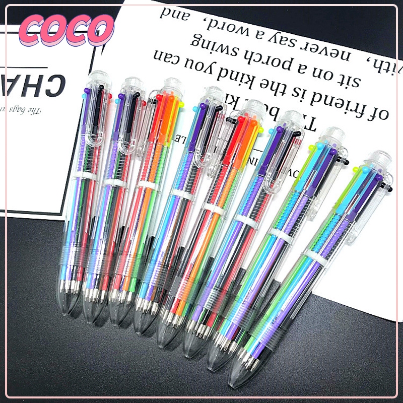 Jual Pulpen 6 warna Ball Pen / Pena- Pulpen 6 Warna Transparan Pena ...