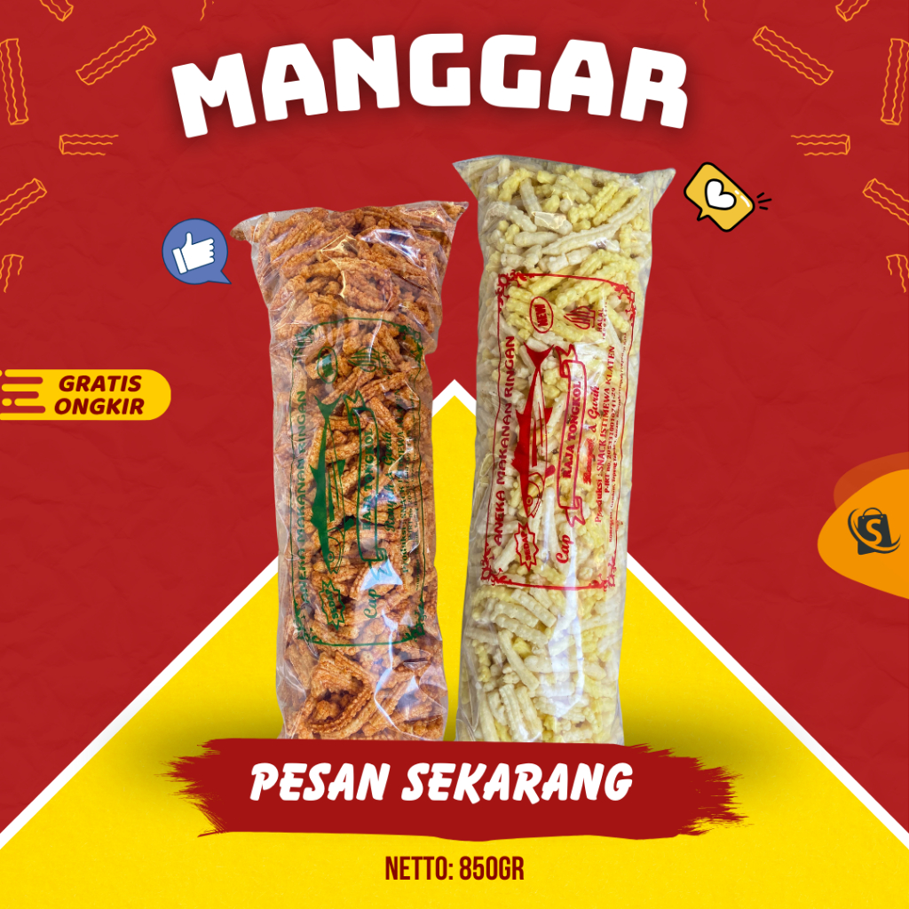 Jual MANGGAR CAMILAN 850gr Krupuk Akar Cemilan Snack Food Kering Pedas ...